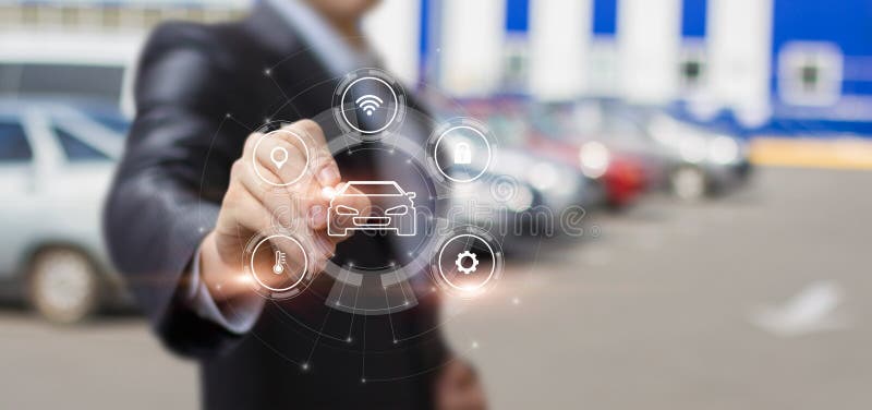 Driving a Smart Car and Computer Diagnostics Stock Image - Image of ...