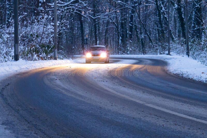 Driving in the snow stock image. Image of landscape, street - 20242951