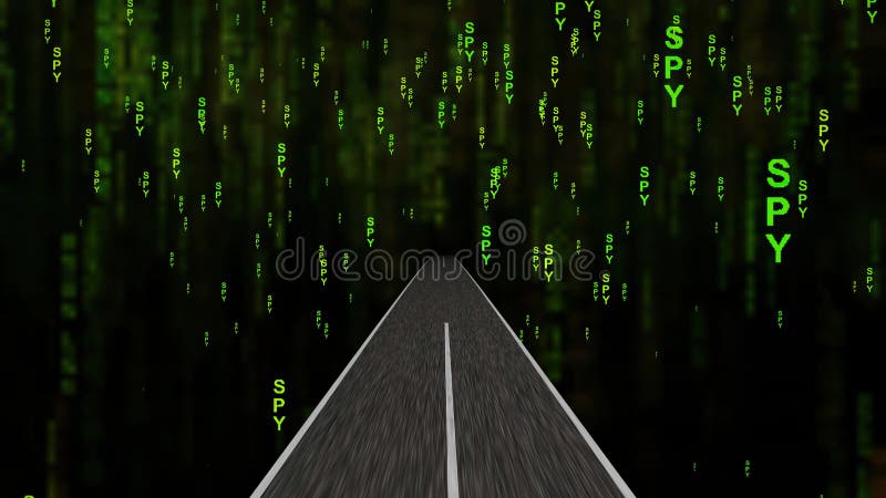 Driving into the Spy Net World 3d Illustration Stock Illustration ...
