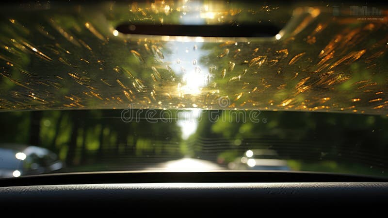 Driving Sun Glare Windshield Stock Illustration - Illustration of ...