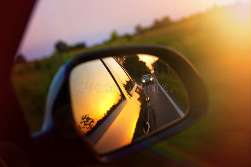 Rear View Mirror stock image. Image of clouds, mirrors, tree - 94097