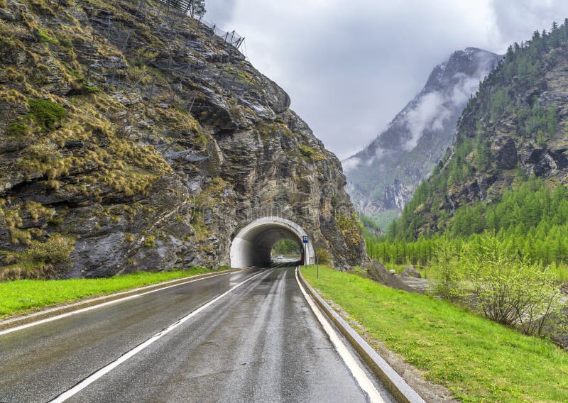 Driving in Swiss Alps stock photo. Image of nature, mountains - 109078414