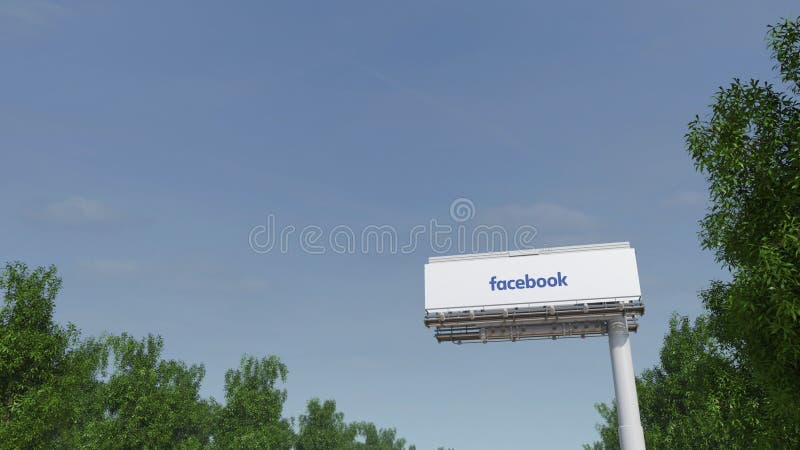 Facebook Billboard Sign editorial stock photo. Image of dark - 33020503