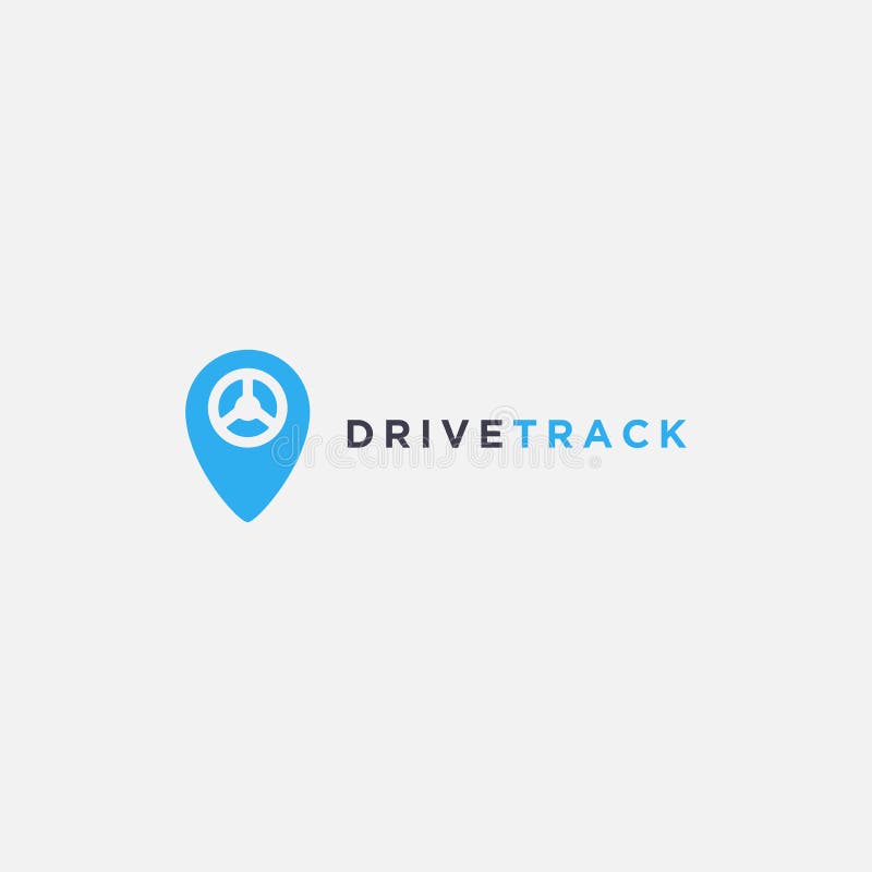 Driving Track Logo Icon, Map Pin Symbol and Steering Wheel Logo, Map ...