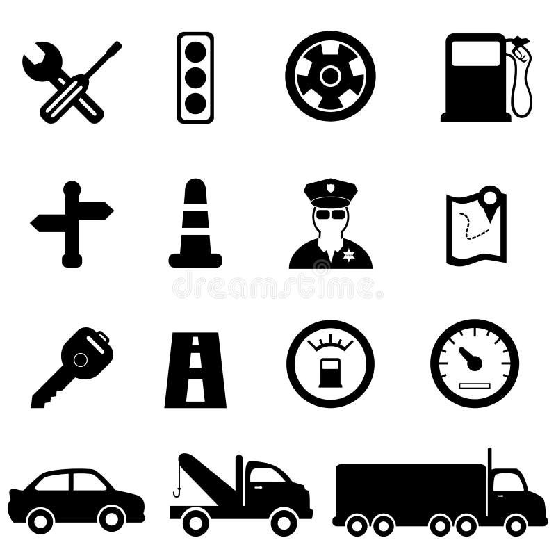Driving and traffic icons stock vector. Illustration of design - 25218629