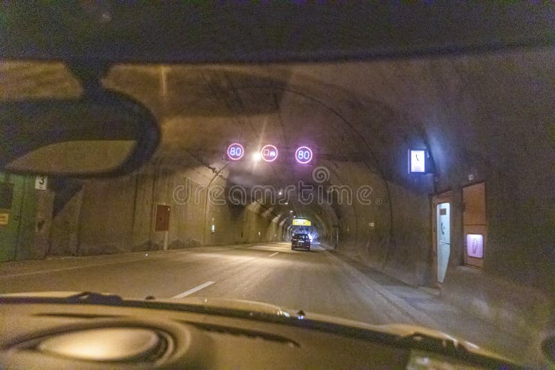 Driving in a Tunnel at a German Highway Stock Photo - Image of cars ...