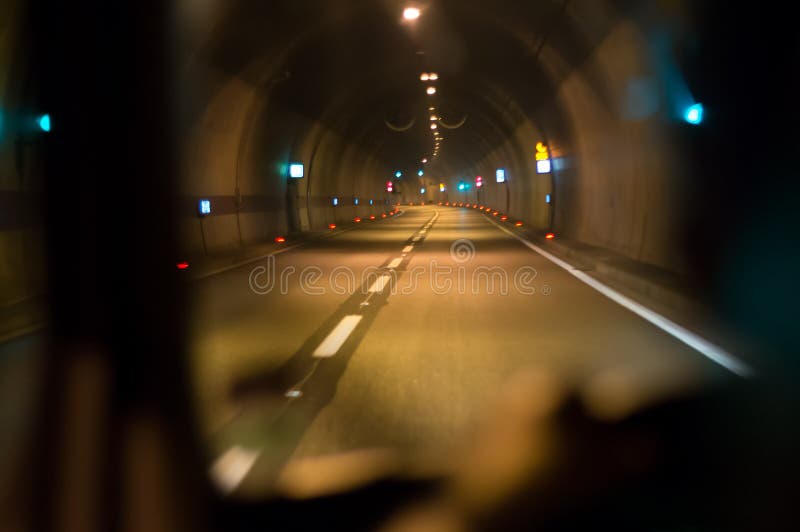 Driving through tunnel stock image. Image of dark, night - 113067519