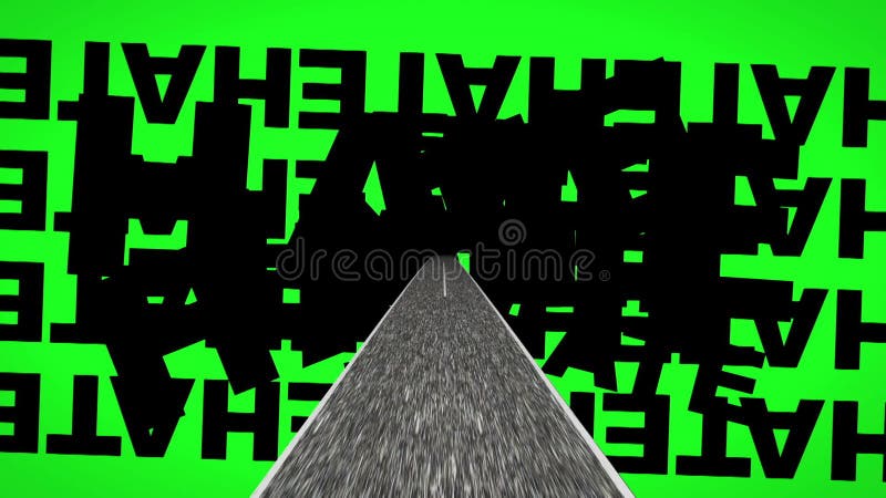 Driving through the World of Hate and Racism on Green Screen Stock ...