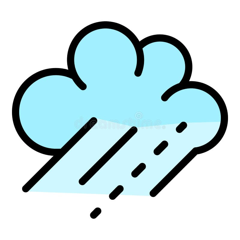 Drizzle Clouds Icon Color Outline Vector Stock Vector - Illustration of ...
