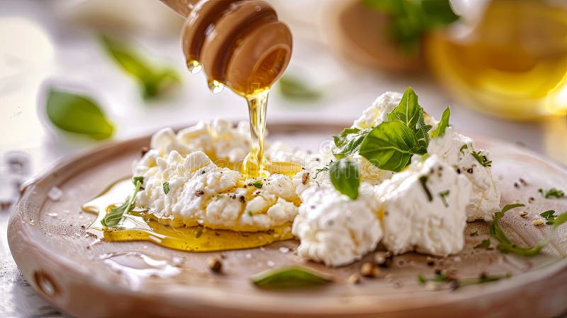 Drizzle the Honey Over the Goat Cheese Using a Wooden Drizzler ...
