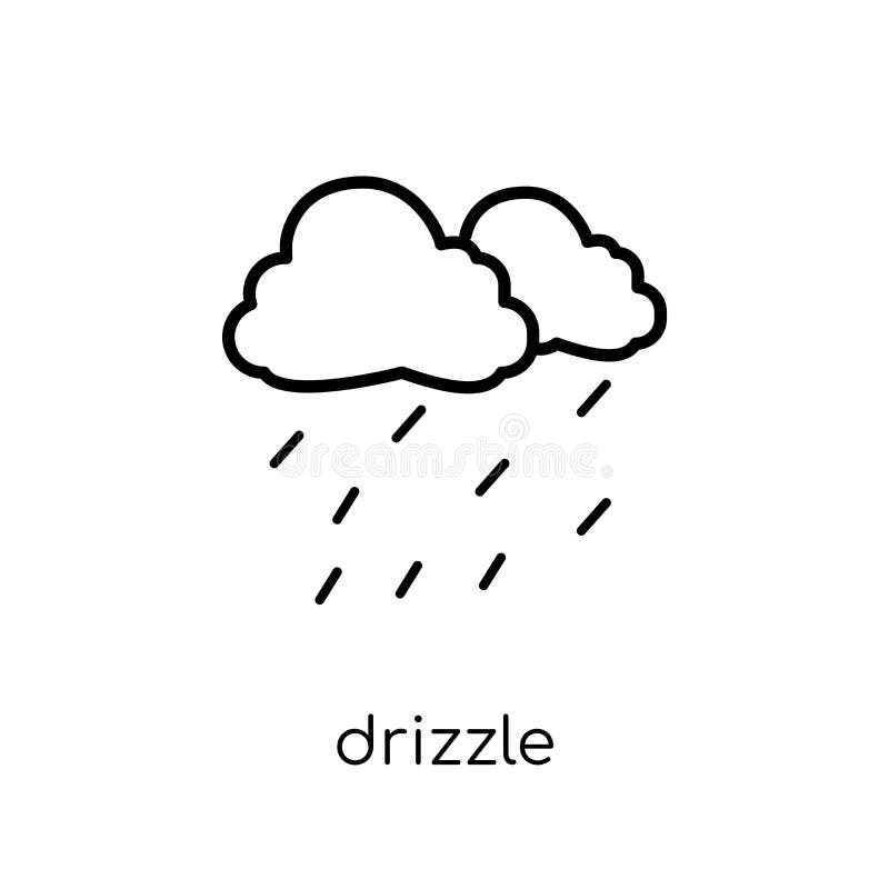 Drizzle Icon with Glyph Style Stock Vector - Illustration of white ...