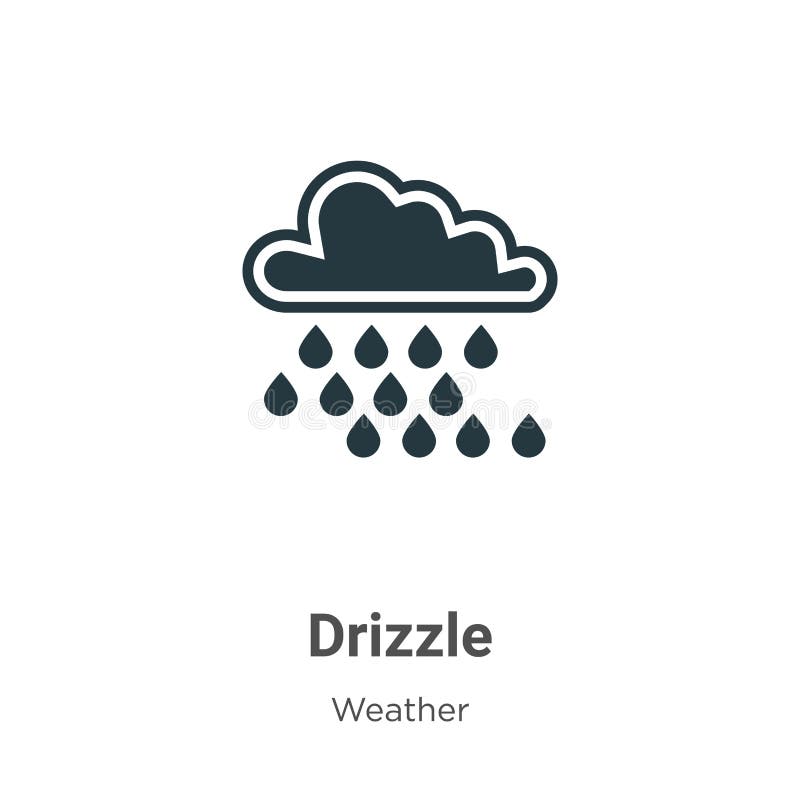 Drizzle Vector Icon on White Background. Flat Vector Drizzle Icon ...