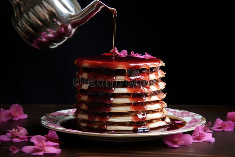 Drizzling Kirsch Syrup Over Cake Layers Stock Photo - Image of sweet ...