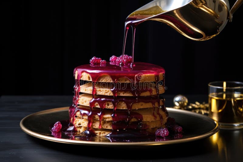 Drizzling Kirsch Syrup Over Cake Layers Stock Illustration ...