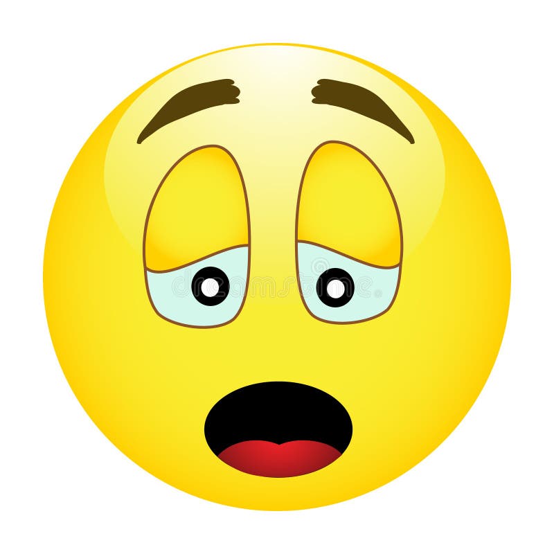 Droevige Gele Smiley Emoticon Vector Illustratie - Illustration of ...