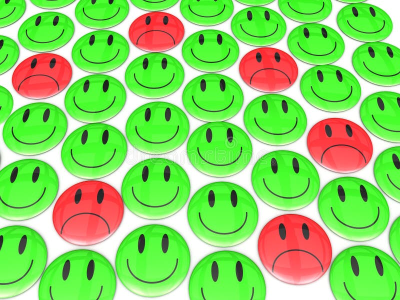 Droevige Smiley in Het Midden Van Geluk Stock Illustratie ...