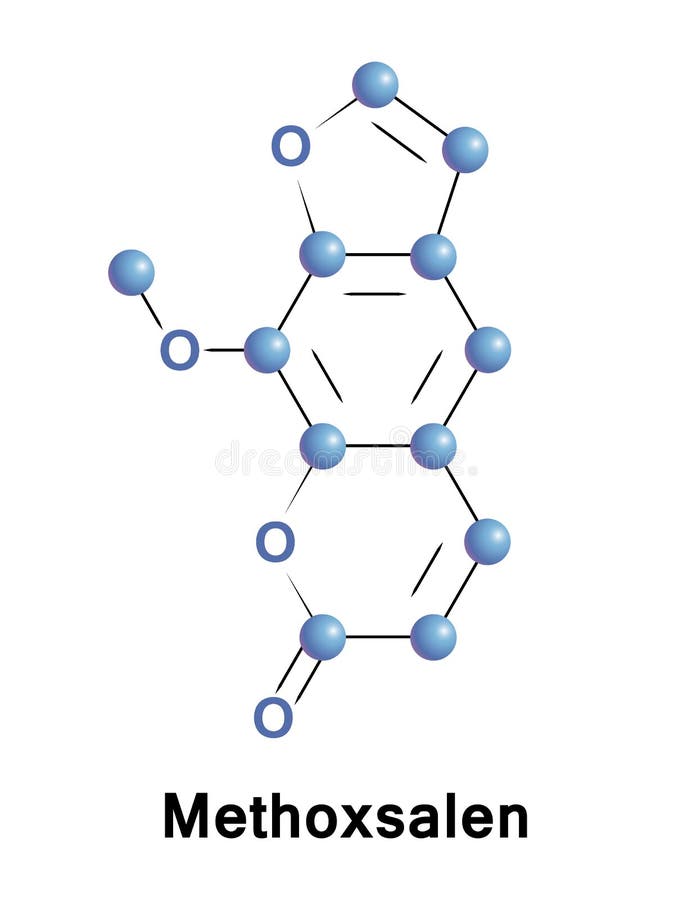 Estructura Molecular De Methoxsalen Aislada En Negro Stock de ...