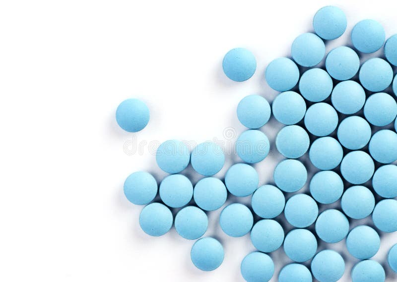 Drogas Azules En El Fondo Blanco Foto de archivo - Imagen de medicina ...