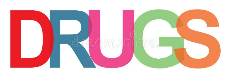 Drogas letras coloridas stock de ilustración. Ilustración de concepto ...