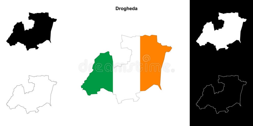 Drogheda outline map stock vector. Illustration of contour - 379306885
