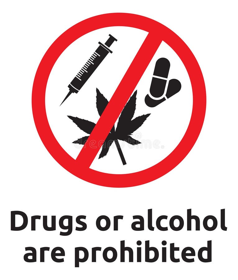 Drogue signe interdit illustration de vecteur. Illustration du illégal ...