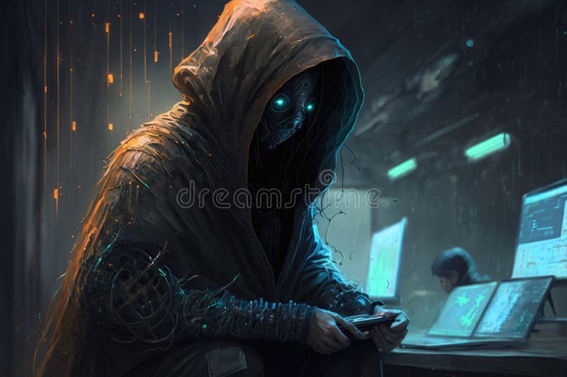 Droid Ninja, Penetrating the Network Digital Art Poster AI Generation ...