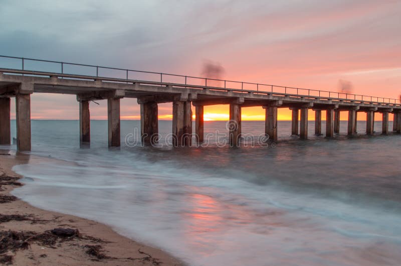 Dromana Pier at sunset stock image. Image of dromana - 37613603