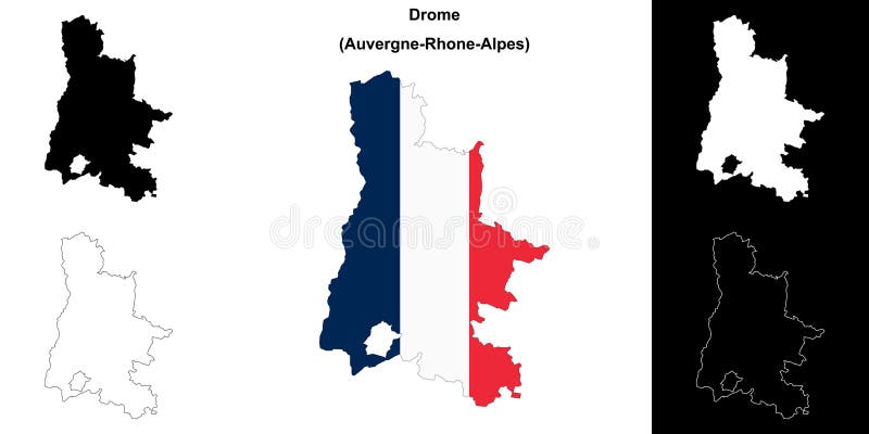 Drome outline map stock vector. Illustration of outline - 334670523