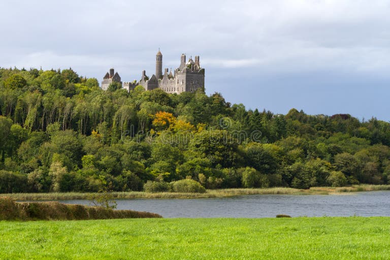 Dromore Castle and lake stock image. Image of history - 21018485