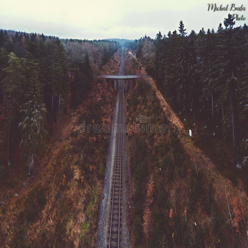 Dron Drones Spring Bridge Train Trees Stock Image - Image of bridge ...