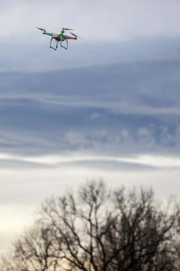 Dron flying in bad weather stock photo. Image of photographing - 48618066