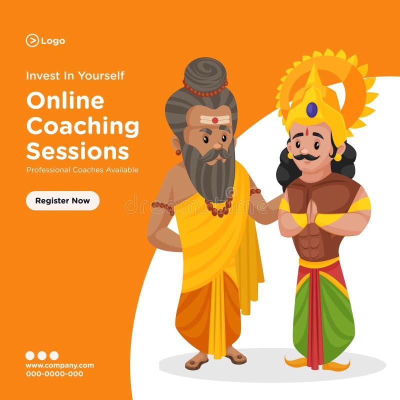 Banner Design of Online Coaching Sessions Stock Vector - Illustration ...