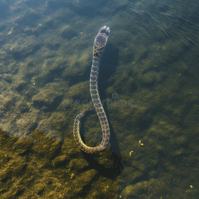 Drone from Above Banded Water Snake Stock Photo - Image of blue, coral ...