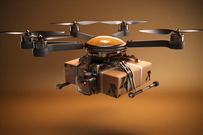 Drone in Action, Delivering a Package with Efficiency and Precision. Ai ...