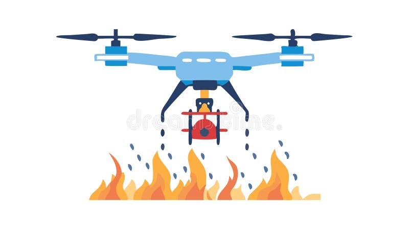 Drone Aerial Firefighting, Fire Control, Emergency Response, Vector ...