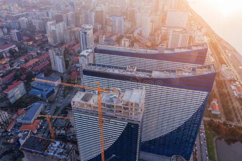Drone Aerial Photo of Modern Building Construction Site Stock Image ...