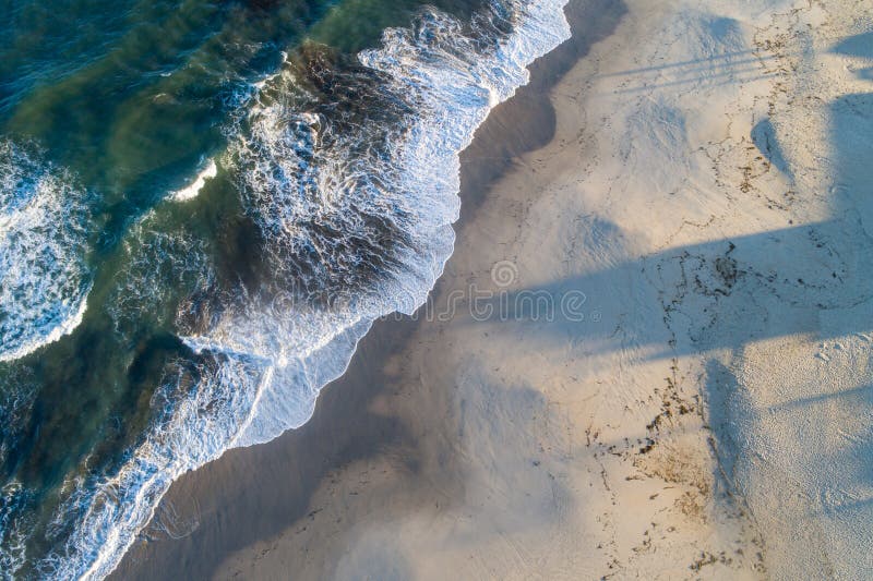 Drone Aerial Top View of a Beach at Dawn Stock Image - Image of texture ...