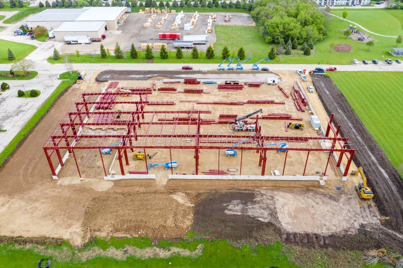 Drone / Aerial View Of A Warehouse Being Built Editorial Photography ...