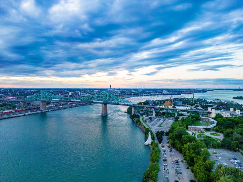 Drone Aerial View of Downtown Montreal, Canada,city,sky,cloud Stock ...