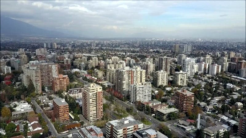 Drone Aerial View of Santiago the Capital of Chile Stock Image - Image ...