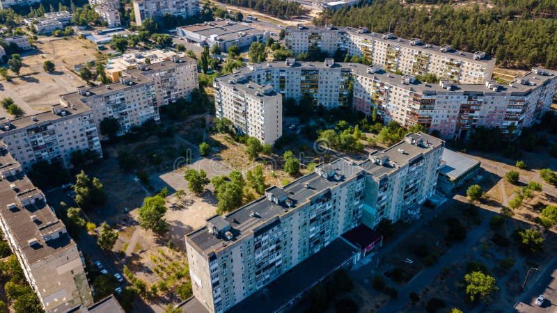 Drone Aerial View of a Small Town Editorial Stock Photo - Image of ...