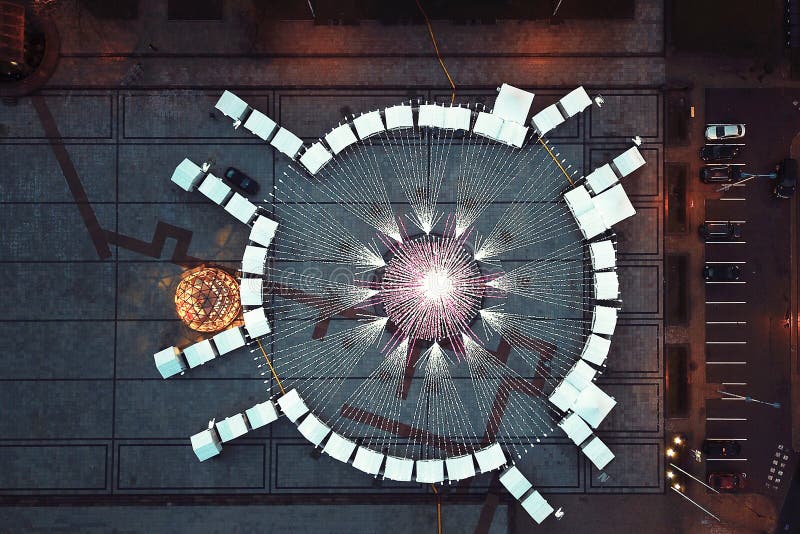 Drone Aerial View of Vilnius Christmas Tree Stock Photo - Image of ...