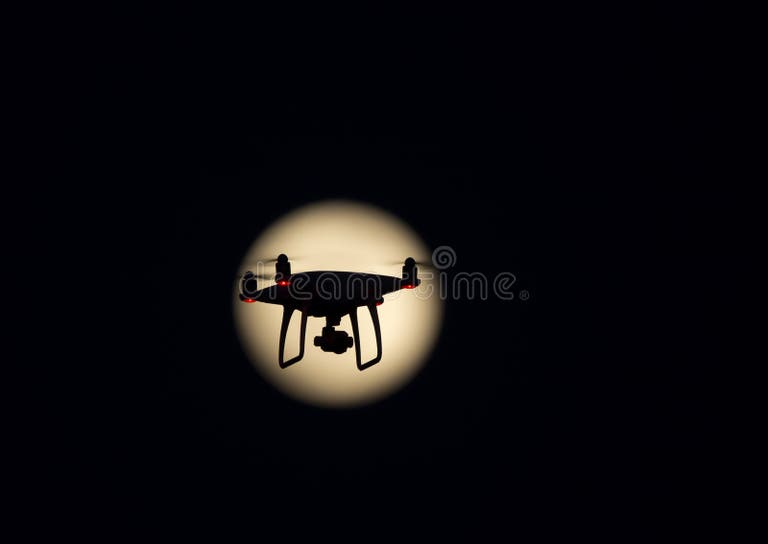 Drone against full moon stock image. Image of motion - 90430271