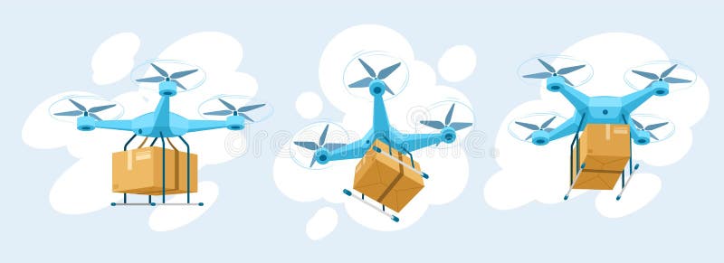 Drone for Air Delivery. Delivery Flying Robot Drones, Express Robot ...