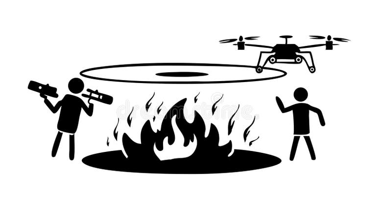Drone Assisting Firefighters Stock Illustrations – 1 Drone Assisting ...