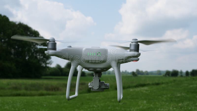 Drone with the Back Flying on the Sky Stock Photo - Image of landscape ...