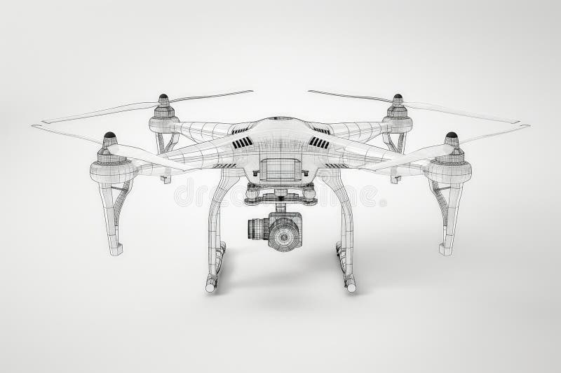 Drone Blueprint Concept Design Stock Image - Image of drone, rotors ...