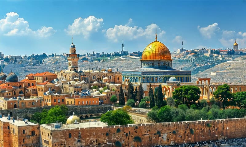 Jerusalem View, Drone Camera Fly Above the City. Time Lapse Stock ...