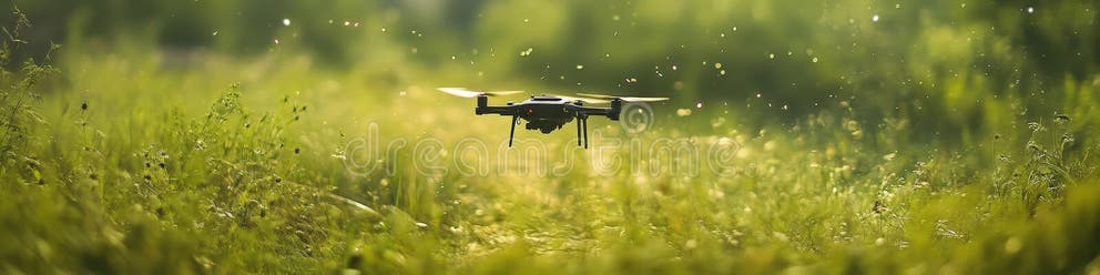 Drone with Camera Flying Over the Forest. Stock Image - Image of remote ...