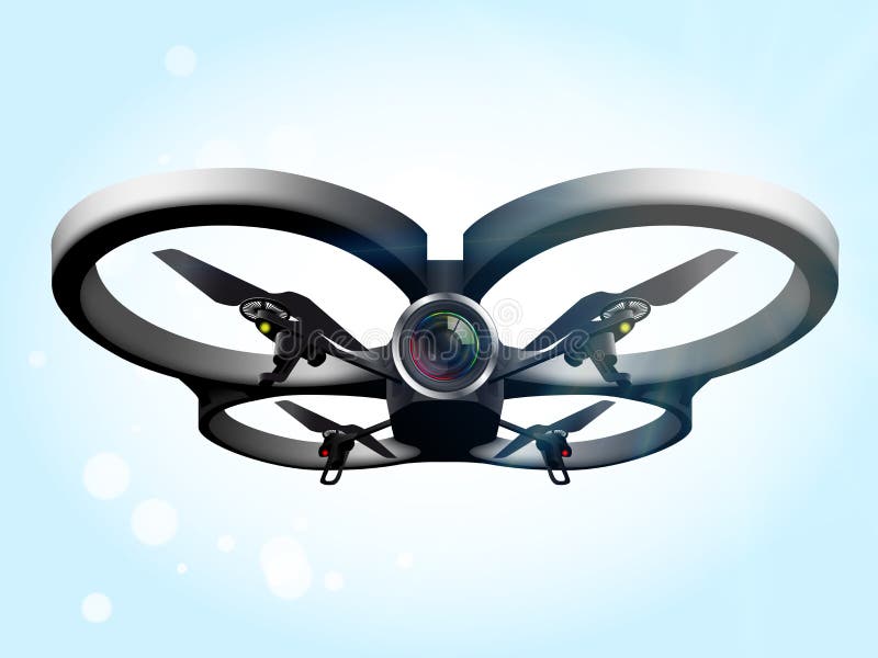 Drone with camera stock illustration. Illustration of drone - 45777520